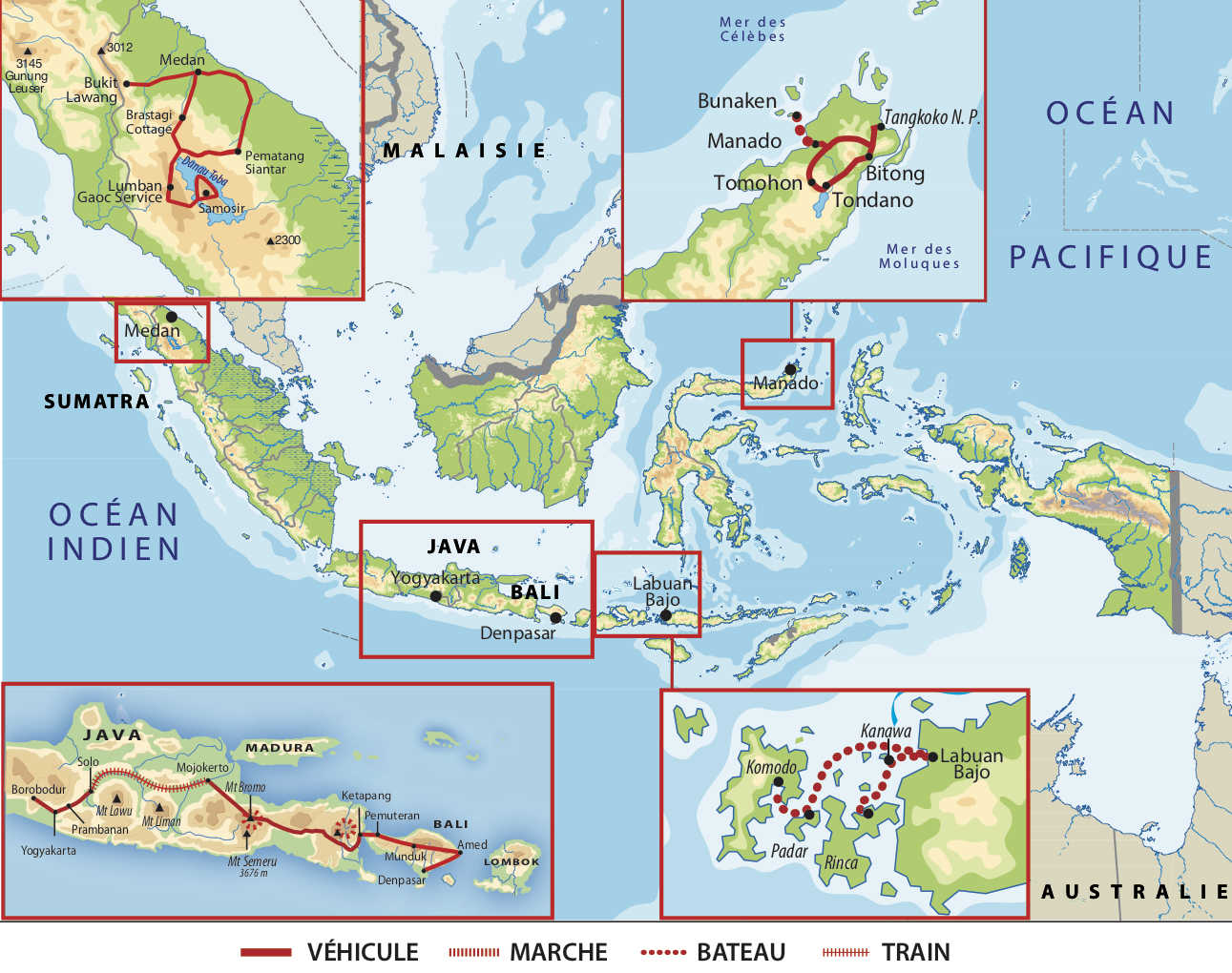 Voyage Indonésie : La grande traversée : Sumatra, Java, Bali, Sulawesi ...